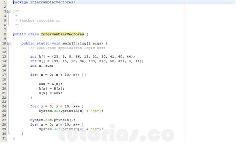 Arrays Java Intercambiar Vectores Tutorias Co