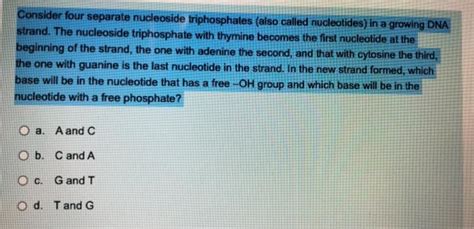 Consider Four Separate Nucleoside Triphosphates Also