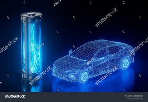 Battery Renewable Energy Innovation Ev Lithium Stock Illustration
