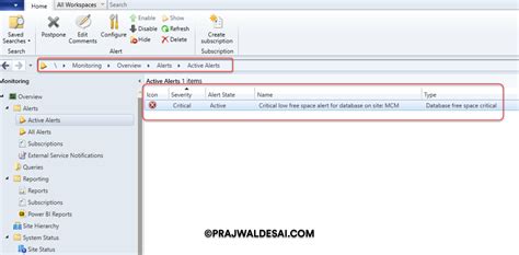 Configure Low Disk Space Alerts For Sccm Database Server