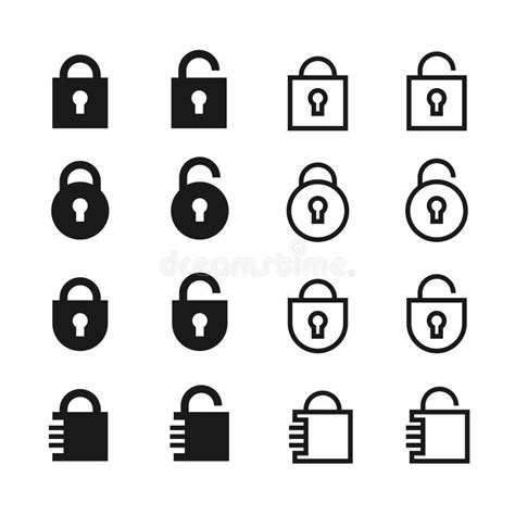 Open And Closed Padlock Icons Stock Illustration Illustration Of Safety Privacy 97229284