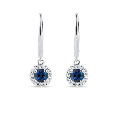 Sapphire And Diamond White Gold Earrings Klenota