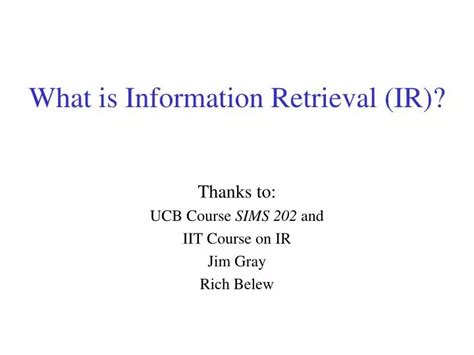 Ppt What Is Information Retrieval Ir Powerpoint Presentation Free Download Id4787560