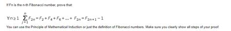 solved if fn is the n th fibonacci number prove that n