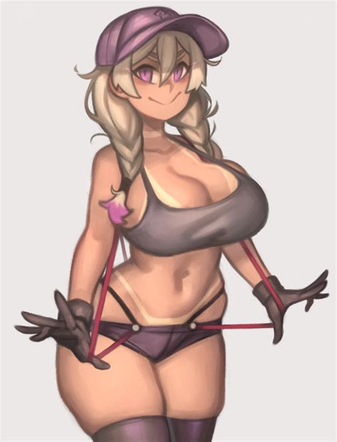 Rule 34 Black Panties Blonde Hair Breasts Cleavage Highleg Panties