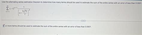 alternating series estimation theorem