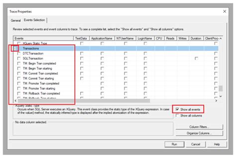 View Transaction Related Events In A Sql Server Profiler Trace