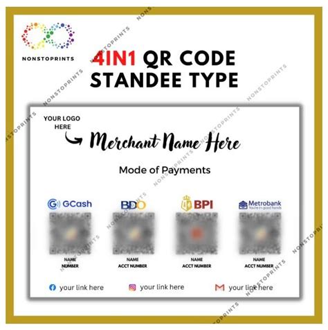 Customized QR Code Standee 2in1 3in1 4in1 5in1 6in1 Scan And Pay Options Sintraboard Waterproof