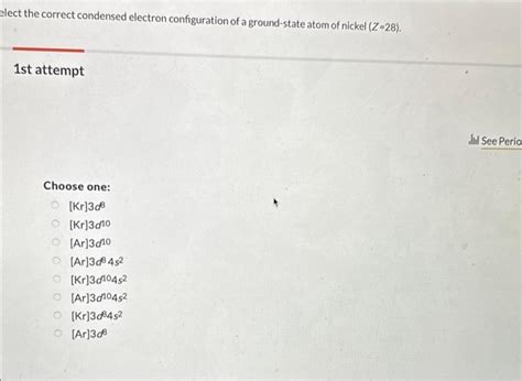 Solved Select The Correct Condensed Electron Configuration Chegg