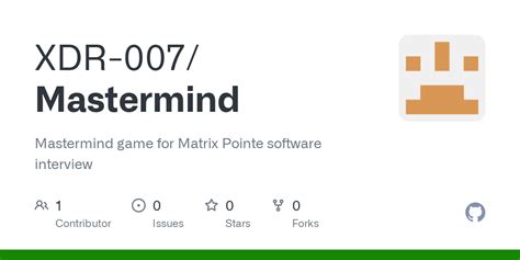 Github Xdr 007mastermind Mastermind Game For Matrix Pointe Software Interview