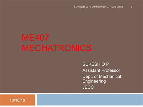 Intro To Mechatronics Ppt Physics Science