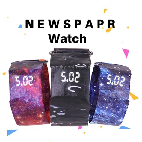 위장 블랙 패턴 크리 에이 티브 패션 방수 종이 시계 지능형 종이 전자 손목 시계