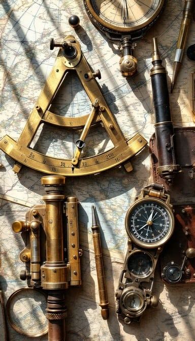Free Vintage Navigation Instruments Photo Sextant Compass Theodolite Download At Stockcake