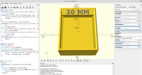 3d Part Design With Openscad 65 Parametric Parts Organizer Box With Label