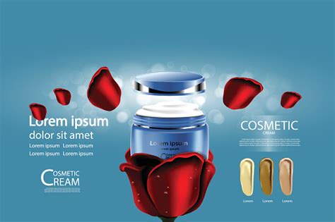 럭셔리 화장품 병 패키지 피부 케어 크림 뷰티 화장품 제품 포스터 Bokeh 및 물 배경 3차원 형태에 대한 스톡 벡터 아트 및 기타 이미지 Istock