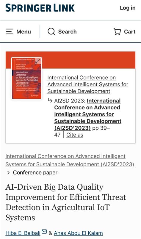 hiba el balbali on linkedin bigdata iot security dataquality springer