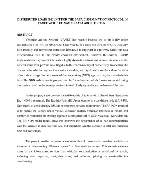 Roadsideunitvanet Pdf Computer Network Wireless Ad Hoc Network