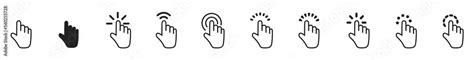 Click Cursor Arrow Icons Set Png Cursor Icon Vector Illustration Mouse Click Cursor Icons
