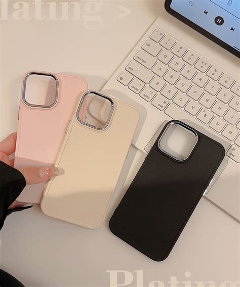 폰쁨 신상 심플 고급 메탈 크롬 실버 프레임 파스텔 커플 아이폰케이스 아이폰 7 8 Se2 Se3 X Xs Xr 11 12 13 14 프로 맥스 위시버킷