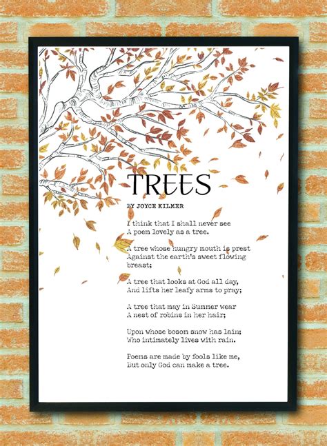 Trees Joyce Kilmer Poem Nature Art Inspiration Etsy
