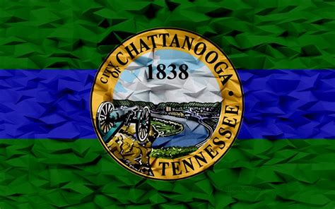 다운로드 채터누가의 국기 테네시 4k 미국 도시 3d 다각형 배경 채터누가 국기 3d 다각형 텍스처 채터누가의 날 3차원 채터누가 깃발 미국 국가 상징