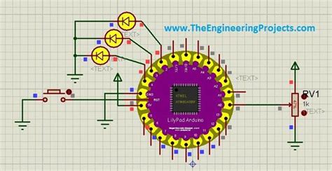 Arduino Lilypad Simulation In Proteus The Engineering Projects