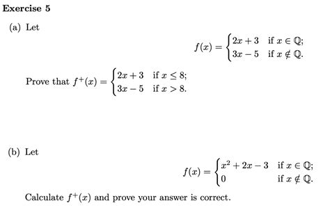 solved exercise 5 a let f x {2x 33x−5 if x∈q if x∈ q