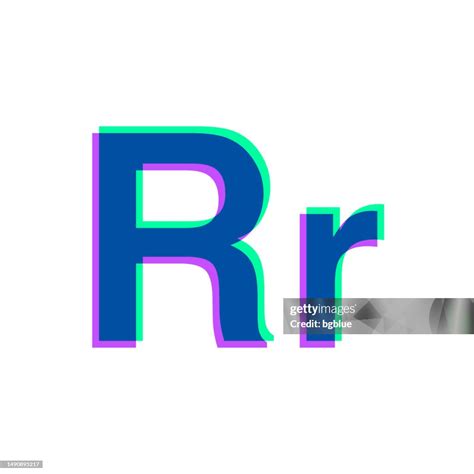 Letter R Uppercase And Lowercase Icon With Two Color Overlay On White Background High Res Vector