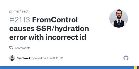 Fromcontrol Causes Ssrhydration Error With Incorrect Id · Issue 2113