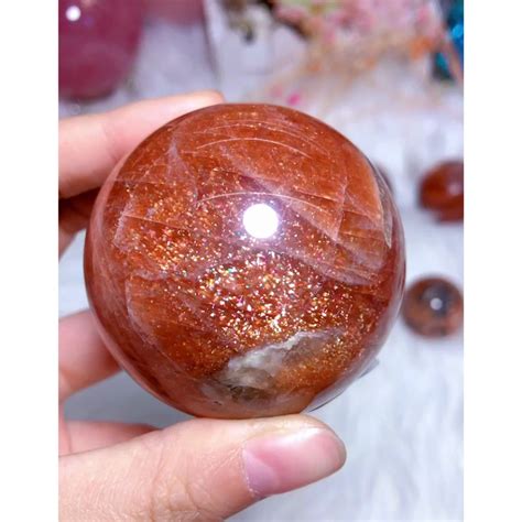 Glorious Rainbow Lattice Sunstone Sphere Jewelrylous Golden Sunstone