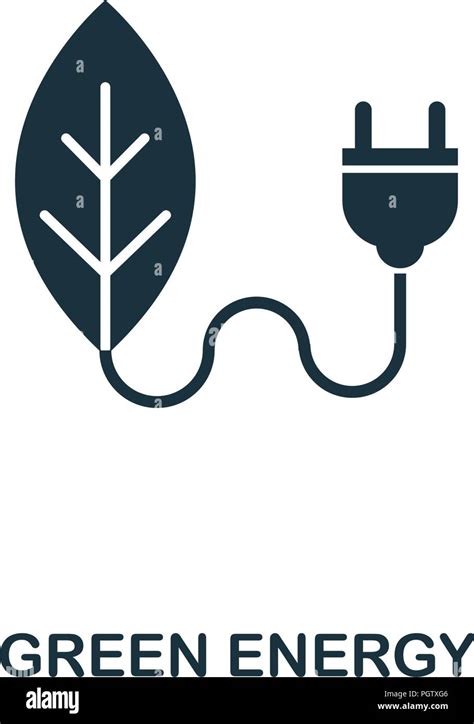 Green Energy Icon Monochrome Style Design From Power And Energy Collection Ui Pixel Perfect