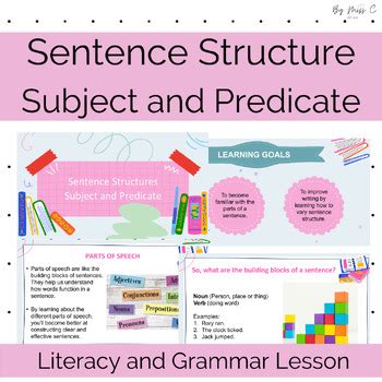 Sentence Structure Subject And Predicate Grammar Lesson By By Miss C