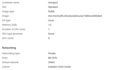 Azure How Do I Connect Aci To My Vm For Mongodb Stack Overflow