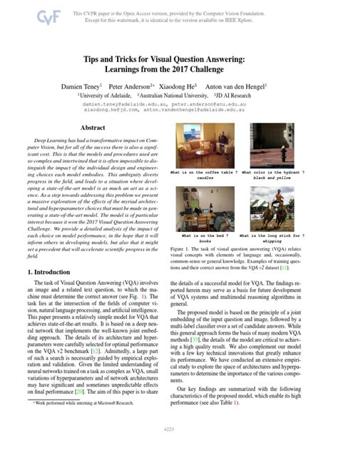 Teney Tips And Tricks Cvpr 2018 Paper Pdf Deep Learning Cognitive Science