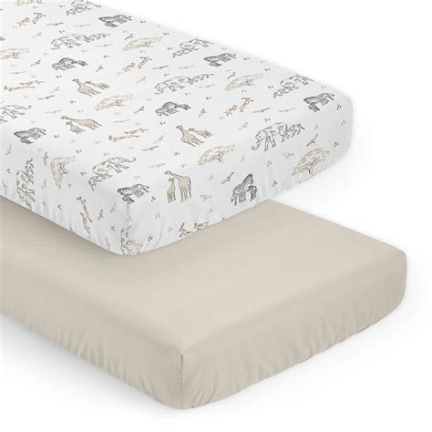 Sweet Jojo Designs Beigewhite Animals Polyester Cotton 2 Piece