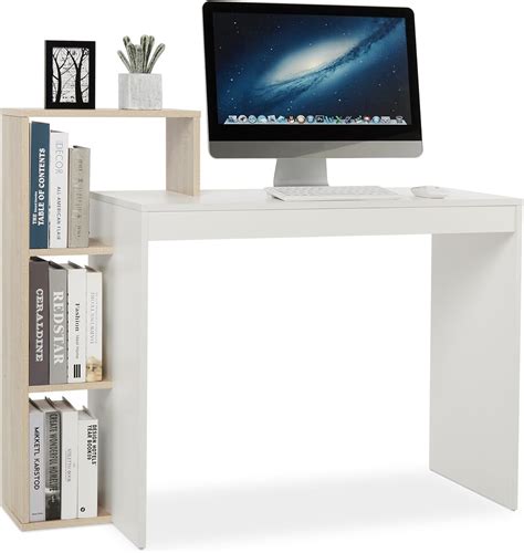 Mondeer Compact Computer Desk With 3 Storage Shelves Space Saving
