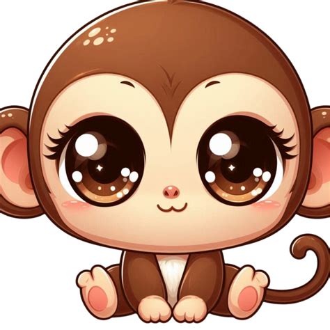 Ai Generated Chibi Monkey Clip 46482103 Png
