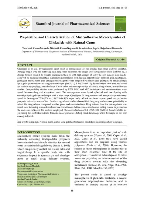 Pdf Preparation And Characterization Of Mucoadhesive Gels Containing Pentoxifylline Loaded