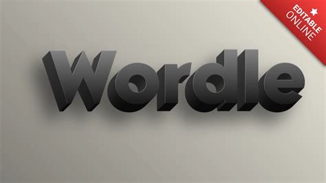Wordle Black 3d Text Effect Generator