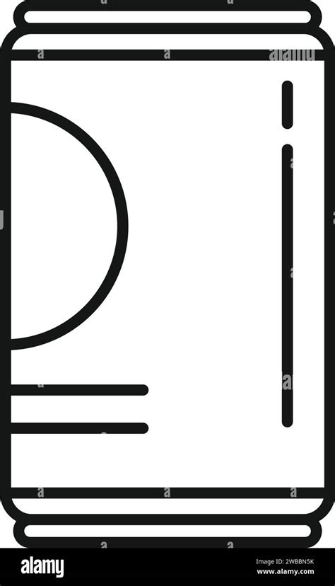 Tin Can Drink Icon Outline Vector Vending Machine Java Cooling Stock