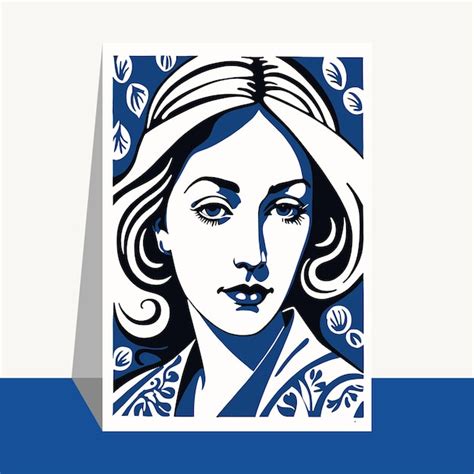 Modelo De Cartel De Retrato De Mujer Art Nouveau Dibujo Facial