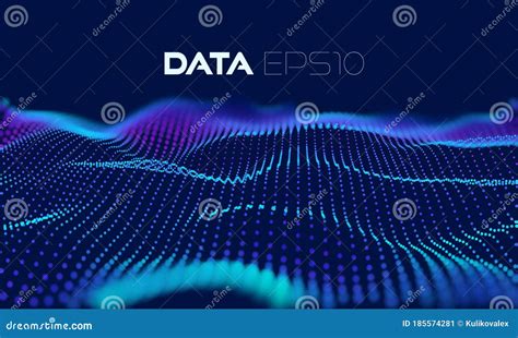 3d Wave Particle Grid Abstract 3d Grid Design Dark Abstract Background Vector Concept Art