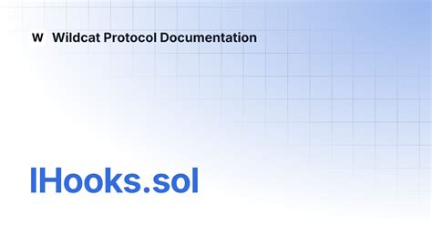Ihookssol Wildcat Protocol Documentation