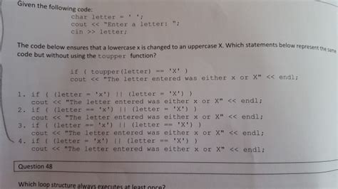Solved Given The Following Code Char Letter Cout