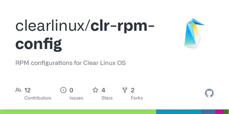 Github Clearlinuxclr Rpm Config Rpm Configurations For Clear Linux Os