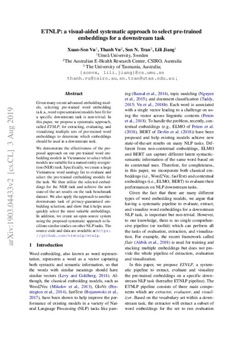 Pdf Etnlp A Toolkit For Extraction Evaluation And Visualization Of Pre Trained Word Embeddings