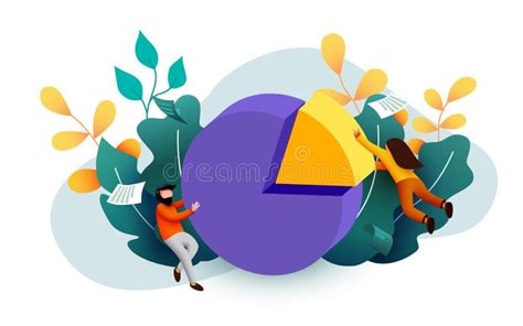 People Interacting With Charts And Analysing Statistics Data Visualisation Concept 3d