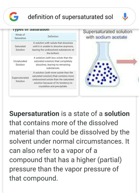 Example Of Supersaturated Solution In Chemistry At Gayla Wilson Blog