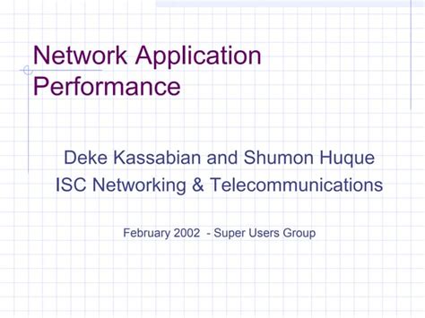 Network Application Performance Ppt