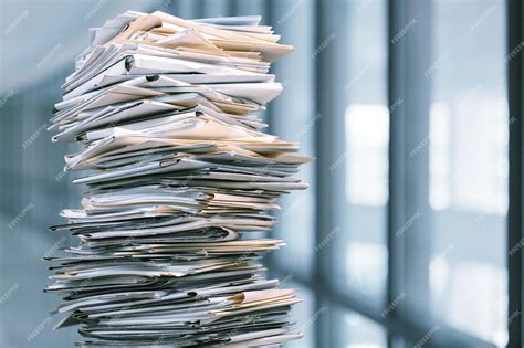 Premium Photo Stack File Folders With Documents On The Desk